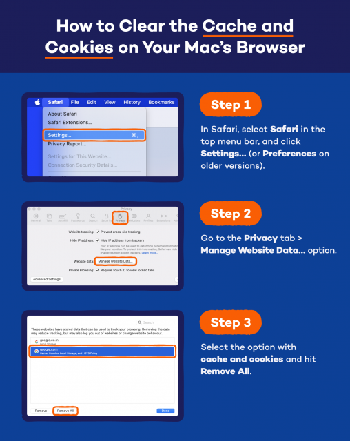 How to Clear Cache and Cookies on Mac and Safari