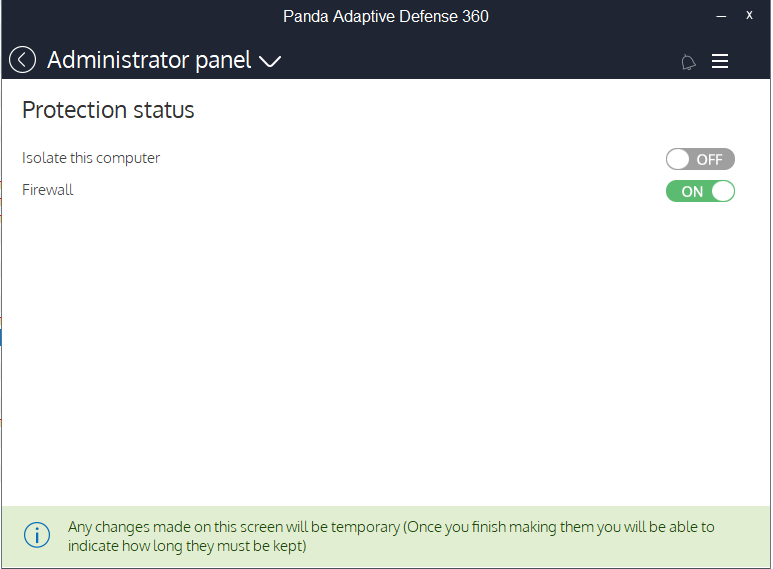 Incomplete protection information from the Administration Panel and ...